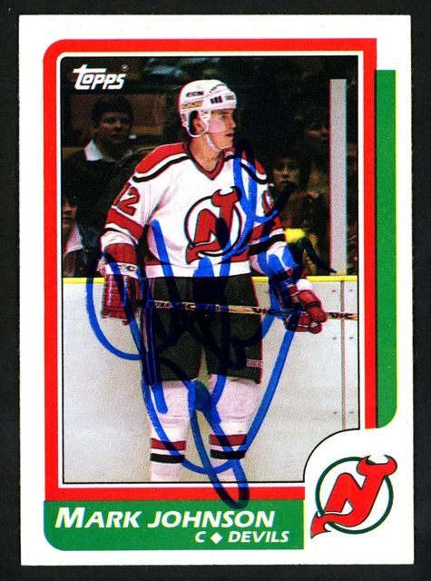 CARTE MARK JOHNSON dédicacée signée 1986-87 Topps #112 New Jersey ...