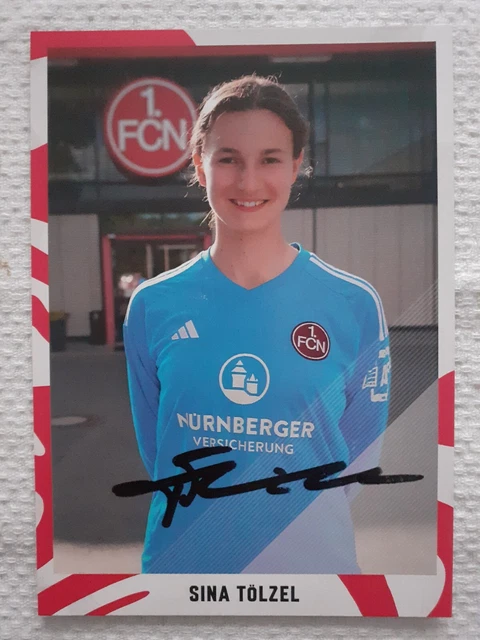 AUTOGRAMMKARTE SINA TÖLZEL Torwart 1. FC Nürnberg Saison 2023/2024 ...