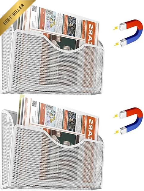 2-PACK MAGNETIC FILE folders, hanging file organizer, magazine file ...