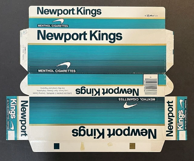 VINTAGE 1980’S LORILLARD Newport Kings Menthol Empty Cigarette Carton ...