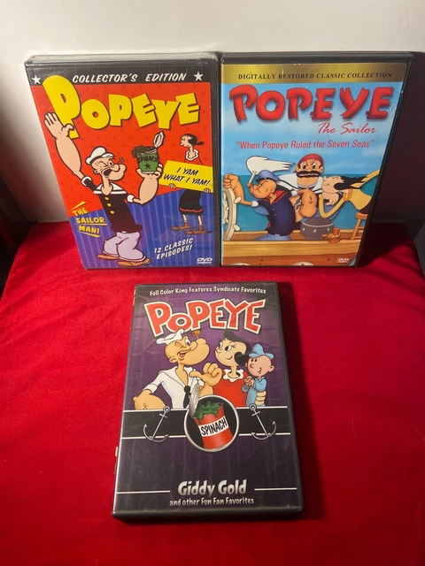 3 Classic Popeye The Sailor Cartoon Collectors Edition Dvds ~ Fan
