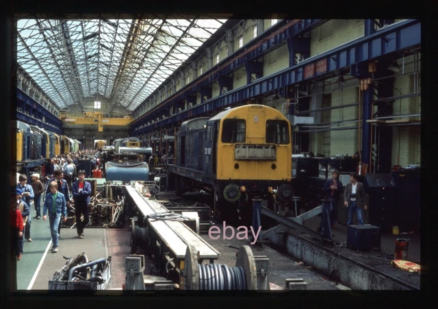 ORIGINAL 35MM SLIDE- Class 20 - 20197 inside Crewe works on 2.6.84. £3. ...