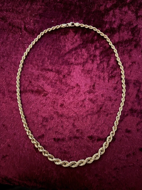 COLLIER CHUTE MAILLE Corde or jaune 18 carats EUR 600,00 - PicClick FR