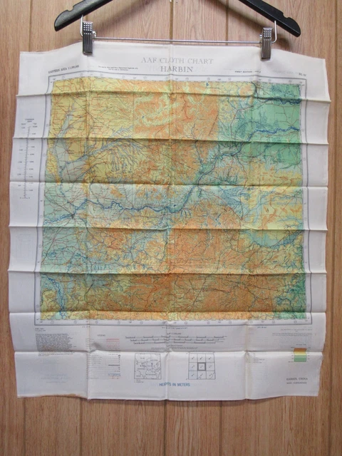 WW2 US ARMY Air Force Silk Map Escape Cloth Chart Nl52/53 Eastern Asia ...