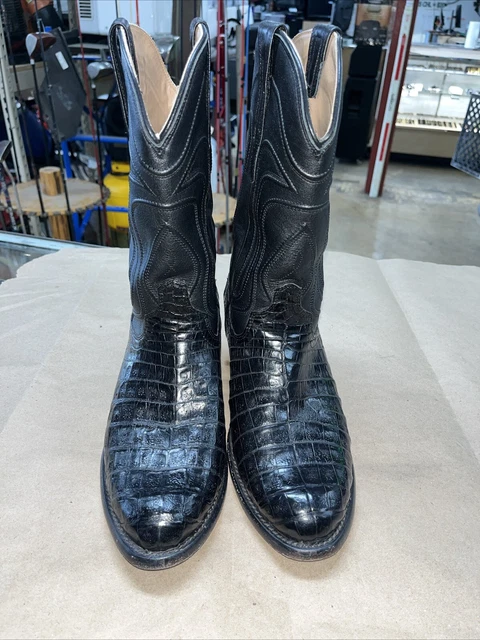 TECOVAS THE DILLON Caiman Cowboy Boots Mens Size 8.5EE BLACK £261.40 ...