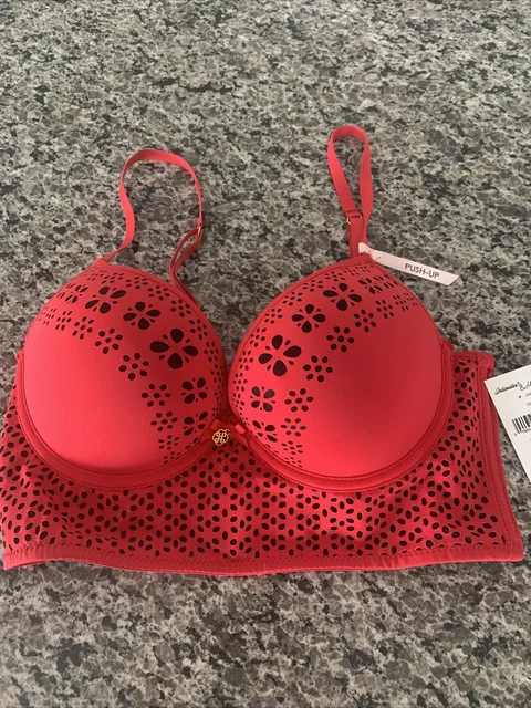 NEW- DAISY FUENTES Sexy Red Semi- Corset Push Up Bra 36C £14.42 ...