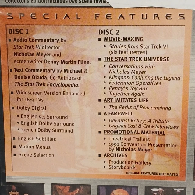 STAR TREK VI: The Undiscovered Country DVD Special Collector's Edition ...
