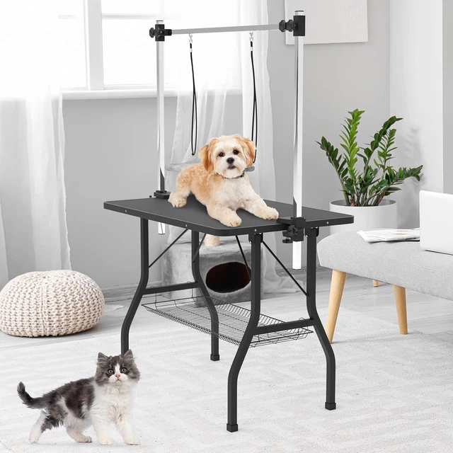 ADVWIN PET DOG Grooming Table, Folding Height Adjustable Arm 2 Loops ...