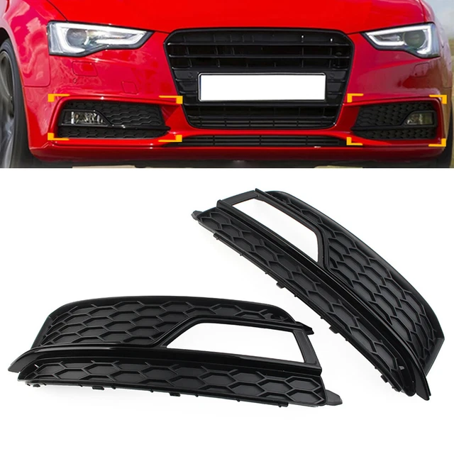 FRONT BUMPER HONEYCOMB Fog Light Grille Cover For Audi A5 S-Line S5 ...