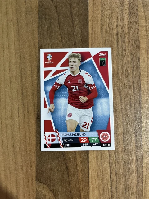 TOPPS MATCH ATTAX Euro 2024 Rasmus Hojlund Base Card DENMARK DEN #16 ...