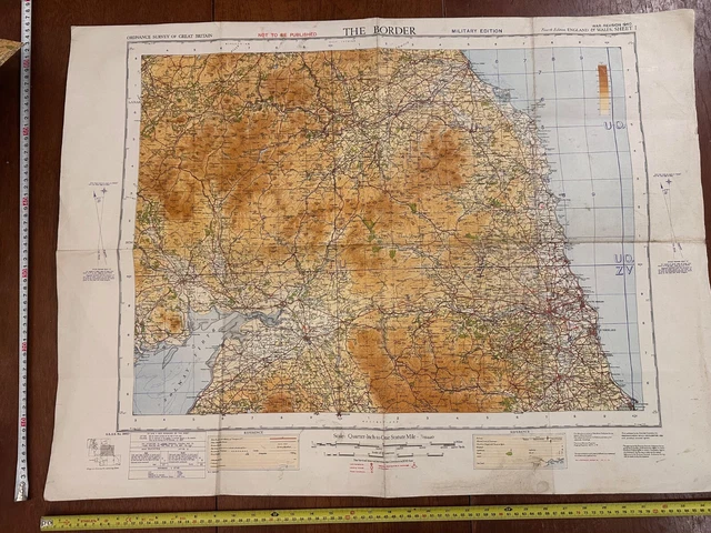 ORIGINAL WW2 BRITISH Army RAF Navy Base Map of England - The Border of ...