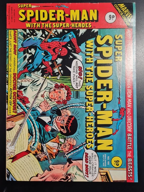 SUPER SPIDER-MAN WITH The Super-Heroes #180 Marvel Uk Weekly 1976 EUR 1 ...