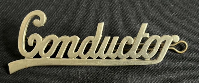 CONDUCTOR VINTAGE BUS Coach Clippy Omnibus Tramways Tram Script Cap ...