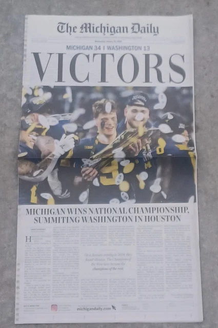 2024 NATIONAL CHAMPIONSHIP University Michigan Daily Wolverines ...