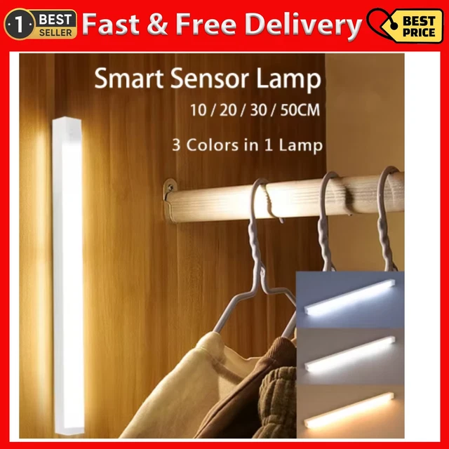 USB TYPE C Motion Sensor LED Bar Light Induction Night Portable Kitchen ...