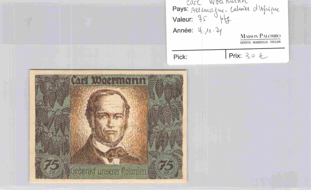 DEUTSCHLAND - KOLONIEN Afrika Korps - Carl Woermann Linie - 75 Pfennig ...