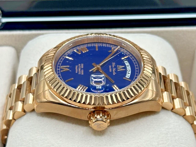 STUNNING GENTS AUTOMATIC Blue Marlin Day Date Divers Watch, Only 100 ...