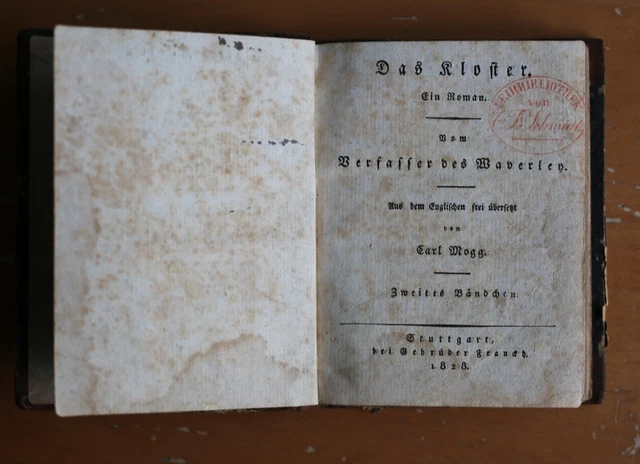 ALT ALTES ANTIKES Buch von 1828. Das Kloster Vom Verfasser des Waverley ...