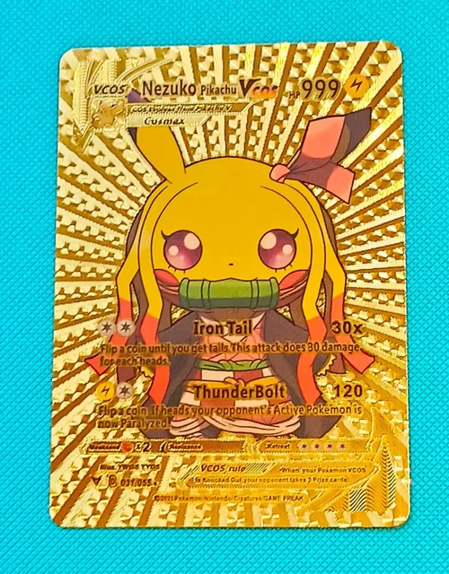 PIKACHU POKEMON NEZUKO Demon Slayer Pika Carte Card Holo Prism Manga ...
