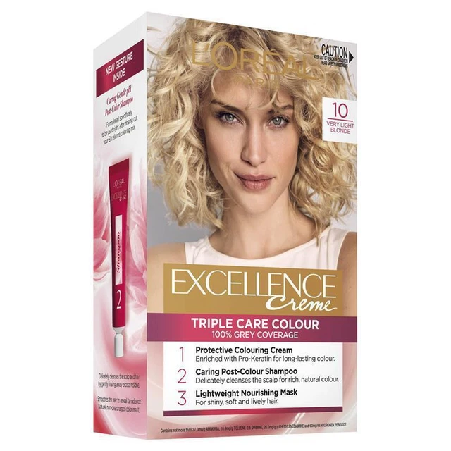 L'OREAL PARIS EXCELLENCE Permenant Blond Hair Color 100% Grey Cover ...