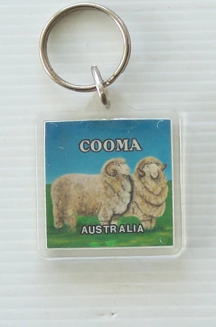 VINTAGE COOMA NSW Australia Souvenir Acrylic Key Chain Car Keyring EUR ...