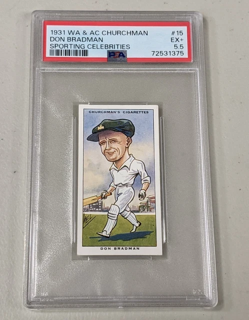 1931 CHURCHMAN SPORTING Celebrities #15 Don Bradman PSA EX+ 5.5 Tobacco ...