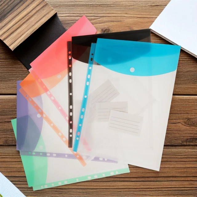 6 PCS BINDER Organizer Pockets Folders with Snap Button and Label $31. ...