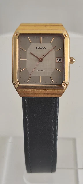 OROLOGIO VINTAGE BULOVA Lusso Placcato Oro Serbatoio Made in Svizzera ...