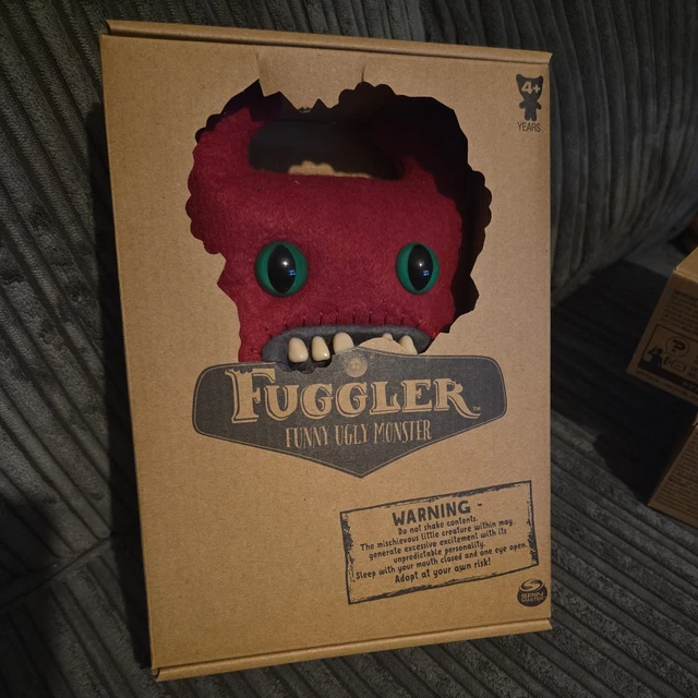 BNIB FUGGLER FELT monster Sir Horns A Lot maroon 👹 🦷 Teeth Cats Eyes ...