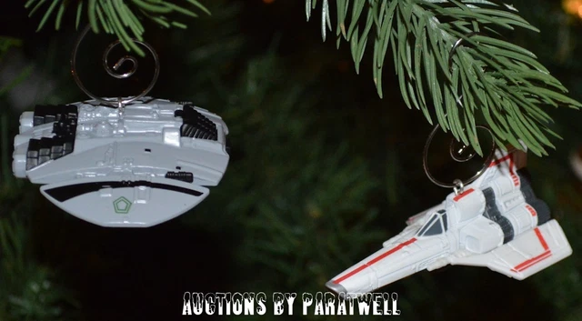 BATTLESTAR GALACTICA COLONIAL Viper + Cylon Raider (2) Ornements Space ...