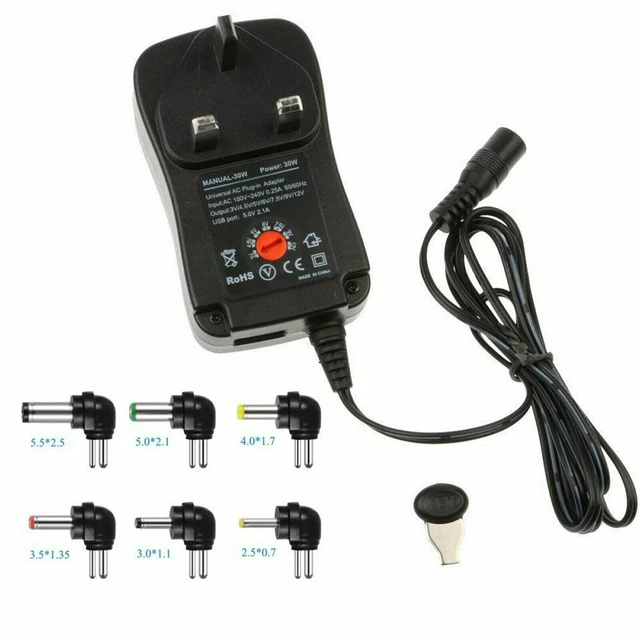 UNIVERSAL 3-12V ADJUSTABLE Voltage Charger Adaptor AC/DC Power Supply ...