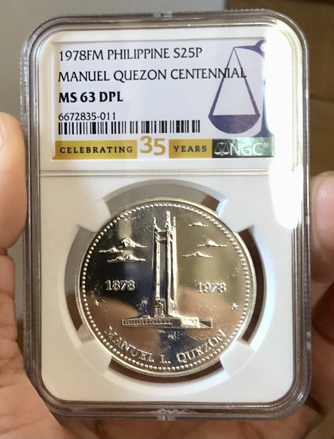 1978 PHILIPPINES MANUEL Quezon MS63 DPL Silver Coin *TOP POP* £149.00 ...