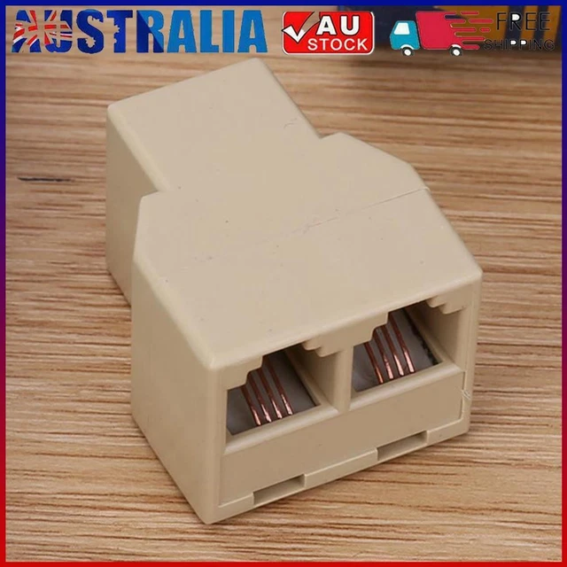 1 TO 2 RJ11 Female Telephone Wire Splitter Converter Adapter Wire ...
