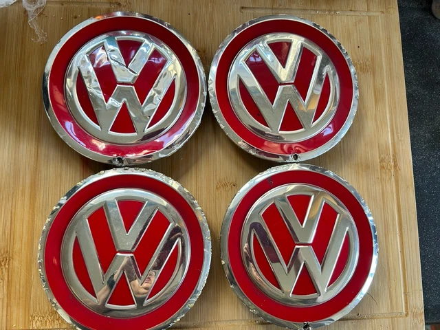 GENUINE VW VOLKSWAGEN UP! Alloy Wheel Center Hub Cap Silver Red x 4 £70 ...