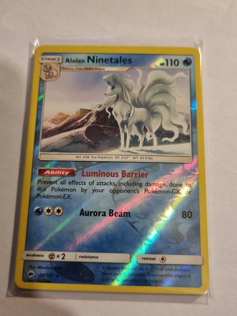 ALOLAN NINETALES 28/147 Pokemon Card Sun Moon Burning Shadows Rare Reverse Holo £5.86 - PicClick UK