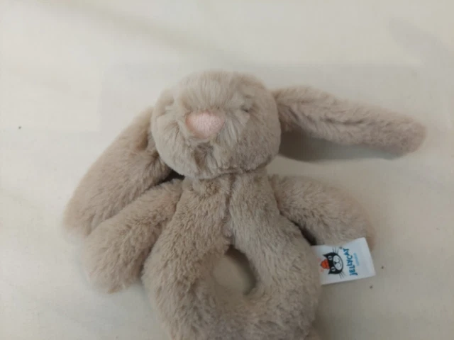 JELLYCAT BASHFUL BUNNY Rabbit Grabber Plush Rattle Soft Toy Comforter Beige £4.99 - PicClick UK