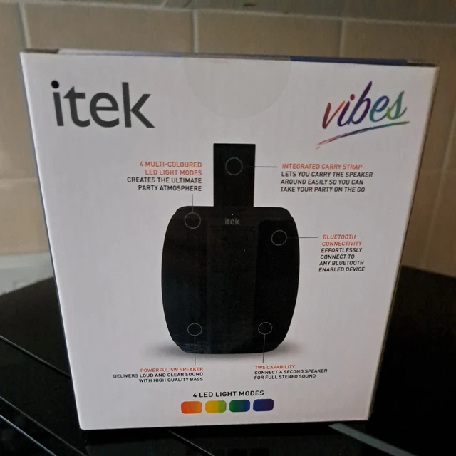 ITEK BT SPEAKER, LED Lights, Wireless, 5W, Purple, I58084PUR brand new ...