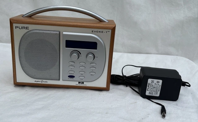 PURE EVOKE-1 XT DAB Radio Wood Finish With Original Power Supply Tested ...