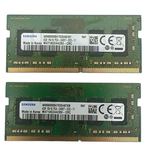 SAMSUNG 8GB (2X4GB) PC4-19200 DDR4-2400T Laptop Memory SDRAM ...