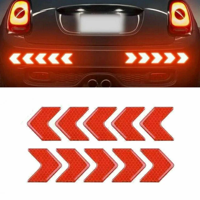 10PCS CAR STICKERS Red Reflective Arrow Sign Tape Warning Safety ...