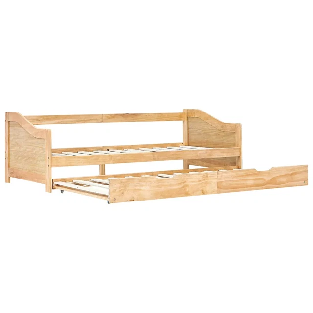WALPLUS PULL-OUT SOFA Bed Frame Pinewood 90x200 cm Wooden Guest Bed ...