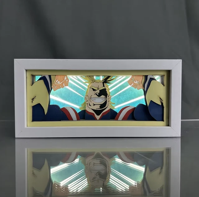 ALL MIGHT LED Paper Light Box My Hero Academia Anime Shadow Lamp Night ...