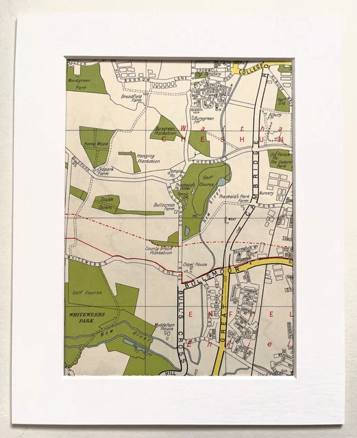 ANTIQUE 1960S LONDON Map - Mounted - WALTHAM CROSS, CHESHUNT £11.11 ...
