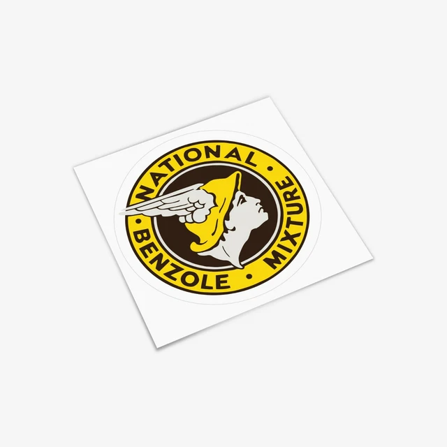 NATIONAL BENZOLE STICKER Petrol Gas Pump Classic Car Vinyl Decal 150mm ...