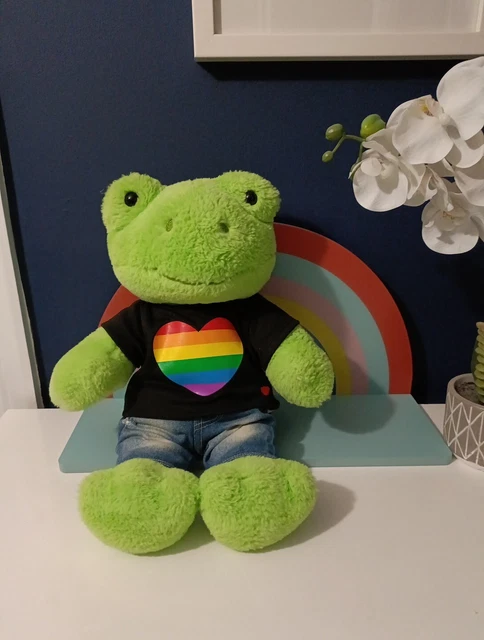 BUILD A BEAR Large Spring Green Frog Plush Soft Toy Teddy 16” £9.99 ...