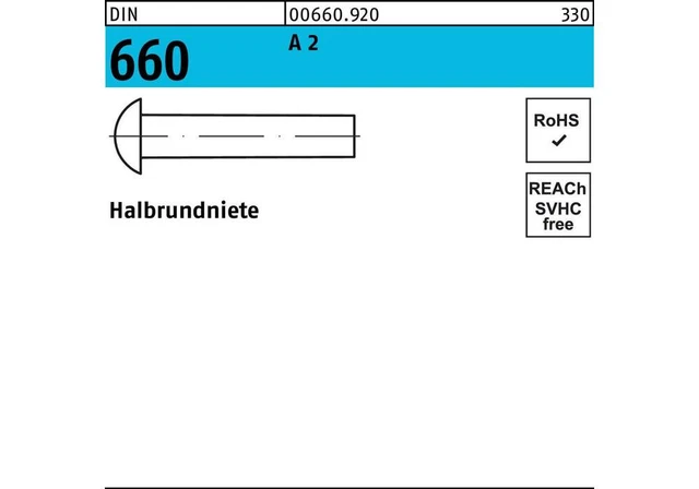 REYHER HALBRUNDNIETE DIN 660 8 x 20 A 2 EUR 9,41 - PicClick DE