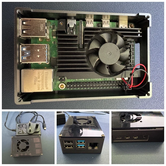 RASPBERRY PI 4 Model B (4GB RAM) + 64GB microSD + Premium Aluminum Case ...