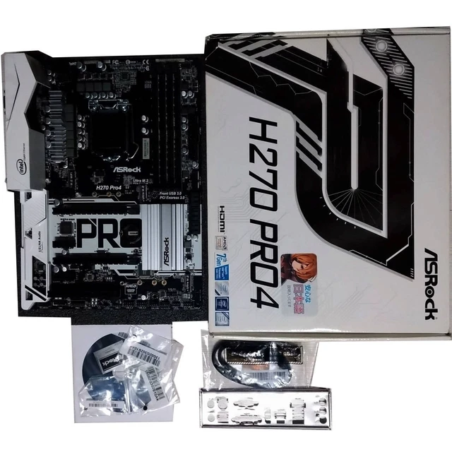 ASROCK H270 PRO4 LGA1151 DDR4 PCIe X16 M.2 SATA Motherboard Used Tested ...
