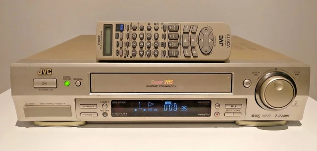 JVC HR-S7600EK S-VHS VCR with TBC, DNR, remote, ideal for digital ...