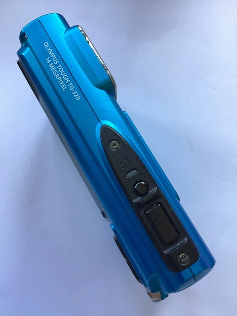 OLYMPUS TOUGH TG-320 BLUE 14MP Compact Digital Camera Shock Water Proof ...